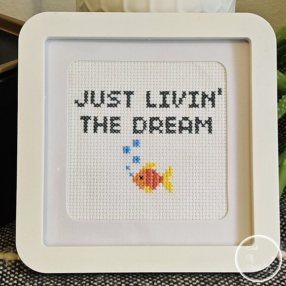 Hand Crafted | Art | Just Livin The Dream Snarky Handcrafted Cross ...